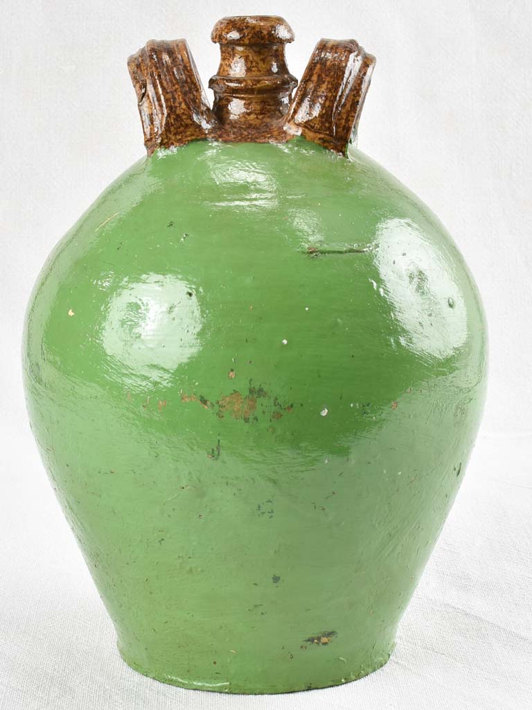 Antique water jug with green paint finish – Chez Pluie