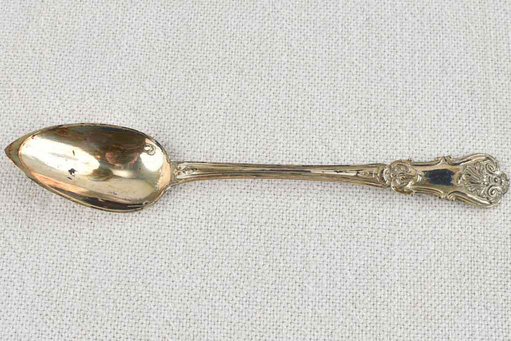 19th century Crystal & silver compotier w/ 12 spoons - Vieillard hallm