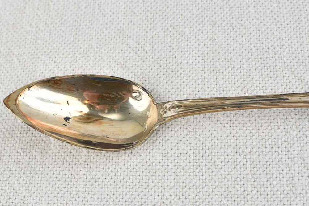 19th century Crystal & silver compotier w/ 12 spoons - Vieillard hallm
