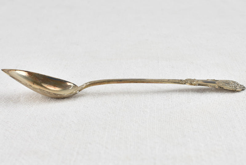 19th century Crystal & silver compotier w/ 12 spoons - Vieillard hallm ...