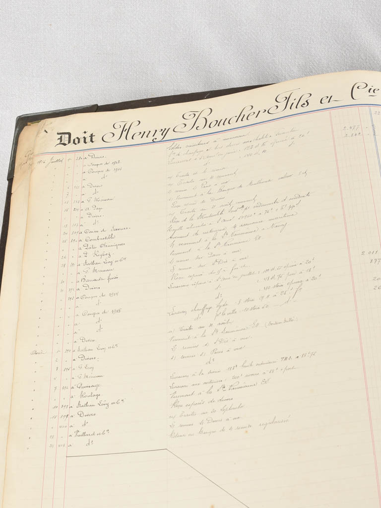Two large antique French accounting ledger books – Chez Pluie