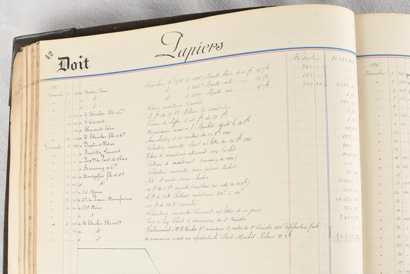 Two large antique French accounting ledger books – Chez Pluie