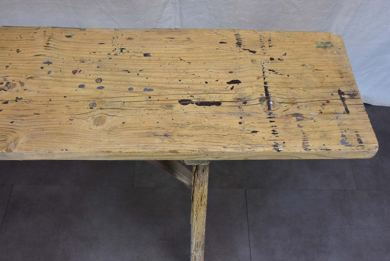 Antique French rustic console table - light wood tone – Chez Pluie