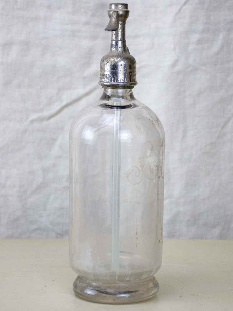 Antique French Seltzer bottle - clear – Chez Pluie