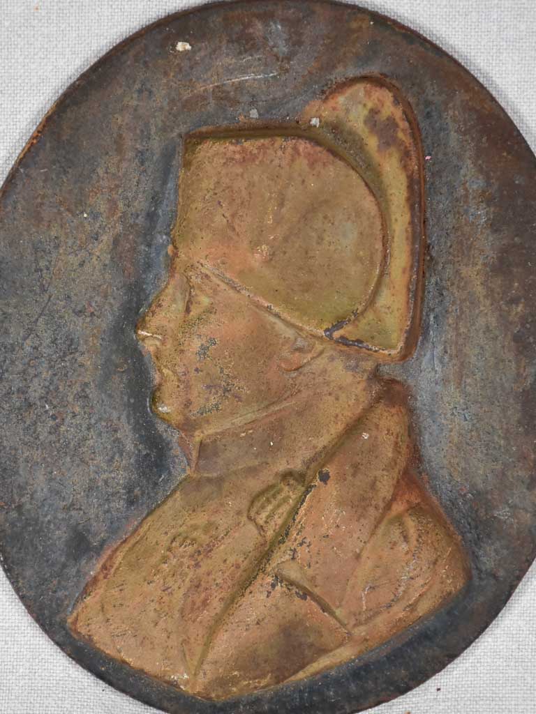 Early nineteenth-century cast iron medallion of Napoleon 9" – Chez Pluie