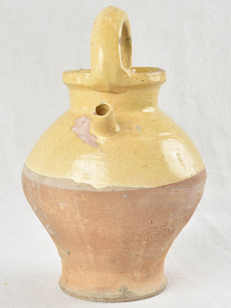 Antique French water pitcher with yellow glaze 12¼" – Chez Pluie