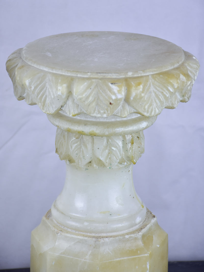 Pair of antique English display stands in alabaster – Chez Pluie