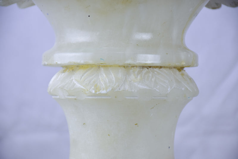 Pair of antique English display stands in alabaster – Chez Pluie