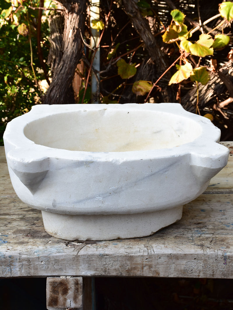 Antique Italian marble baptismal font - large – Chez Pluie