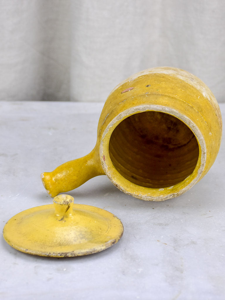 Antique French cooking pot with one handle and lid – Chez Pluie