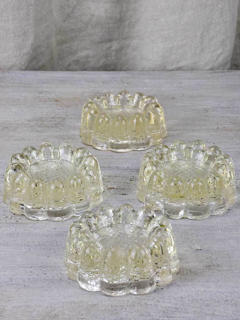 Four antique French glass table risers – Chez Pluie