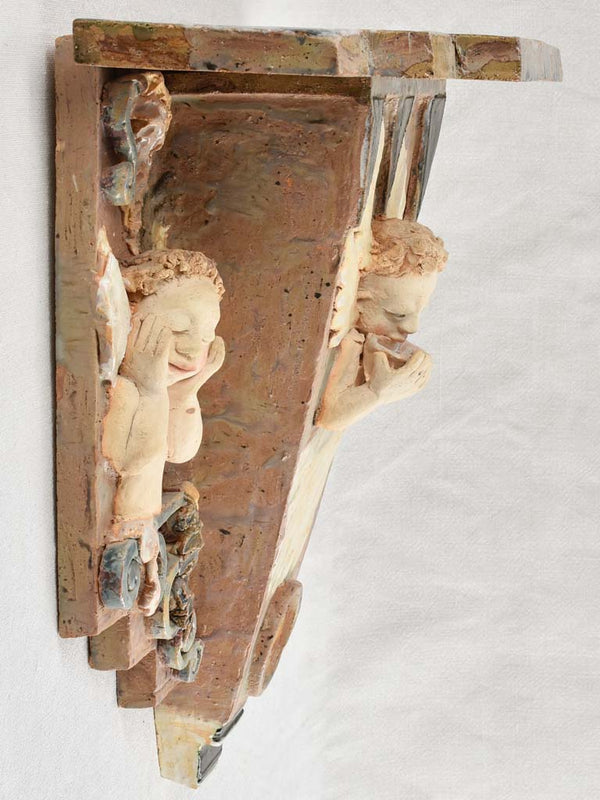 Handmade ceramic wall bracket console 19"