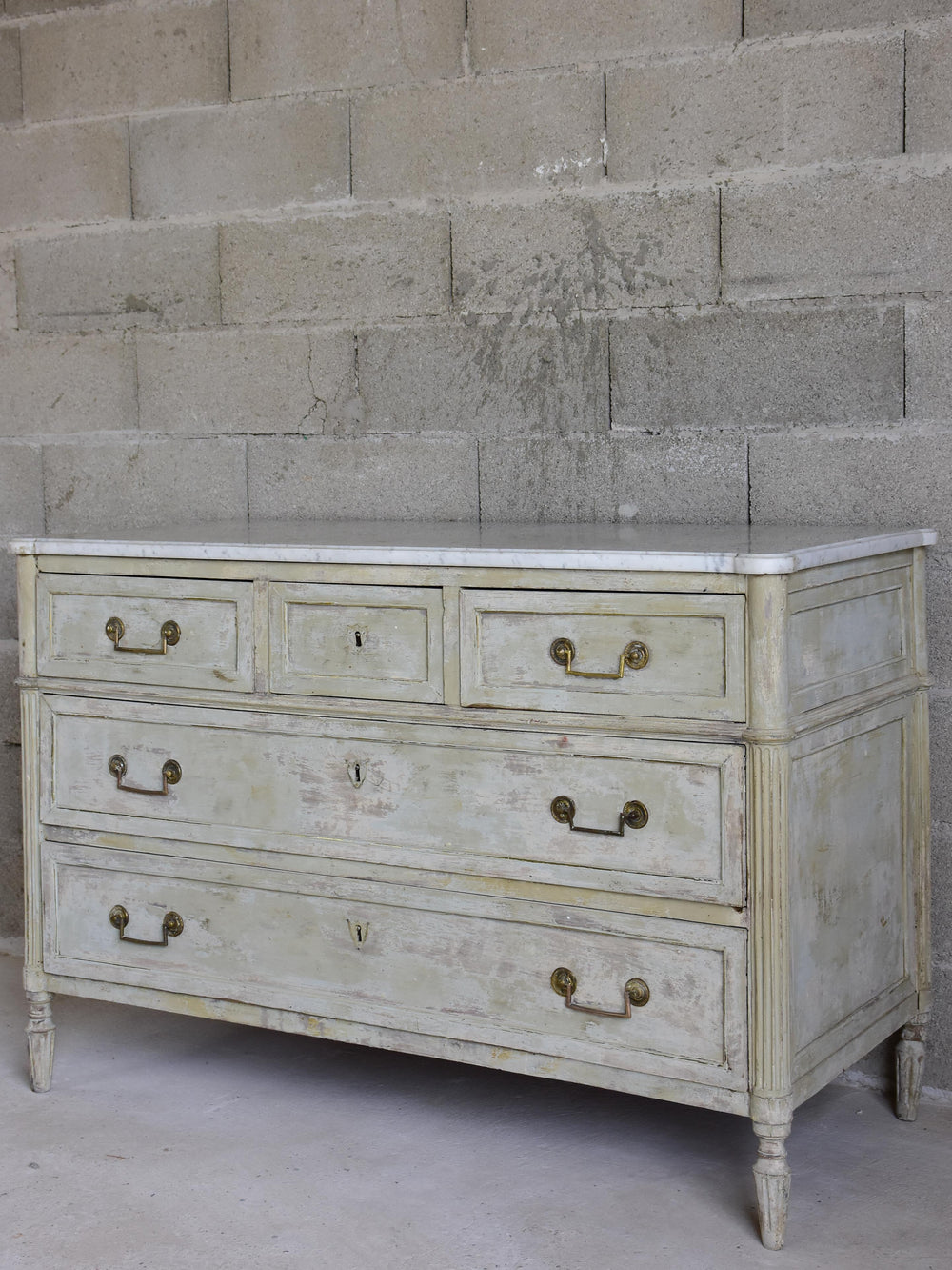 Marble top Louis XVI commode - three drawers