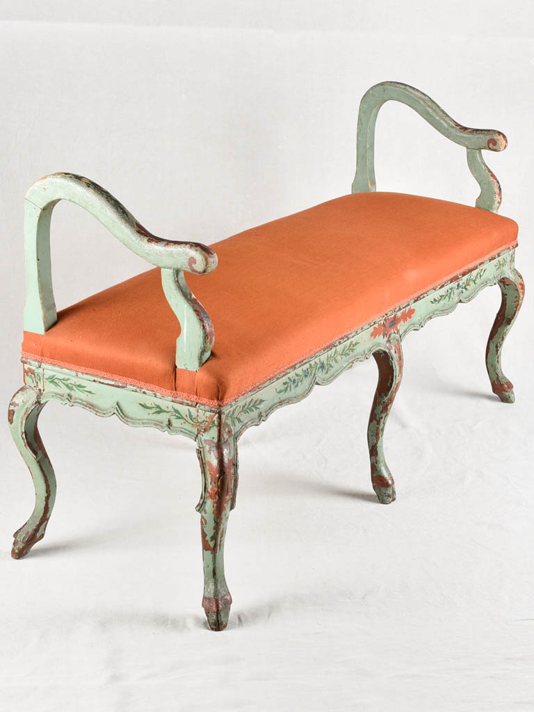 Pair of hand painted conversation benches - 19th century 57" – Chez Pluie