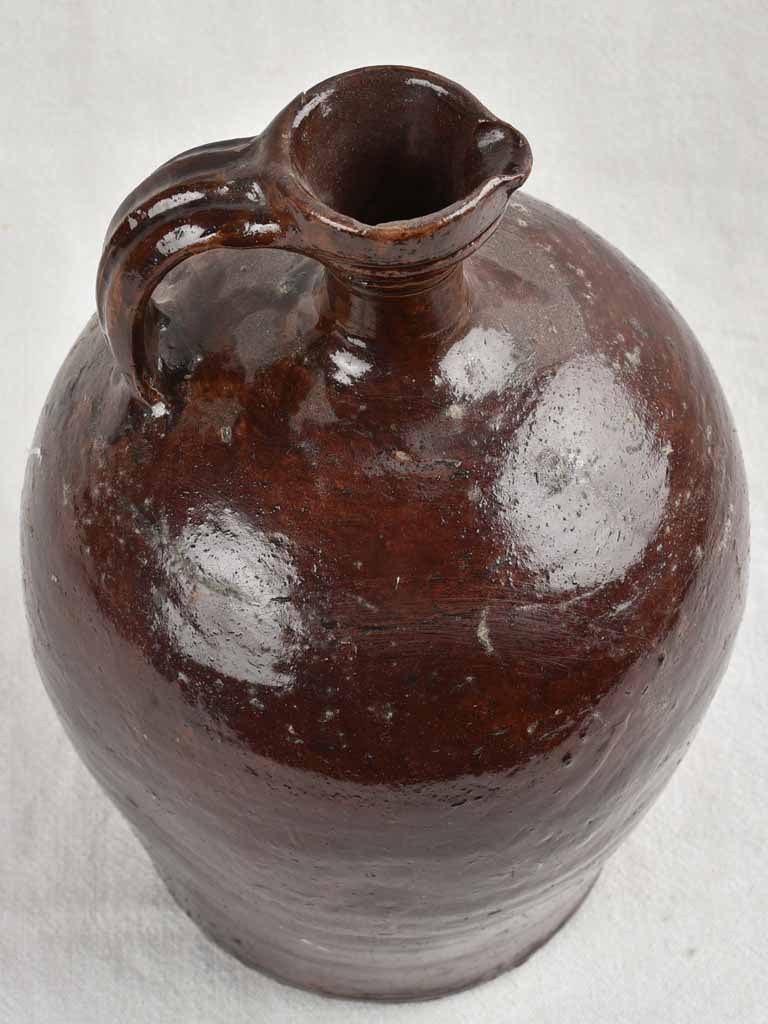 18th century French vinegar jug with dark brown glaze 13" – Chez Pluie