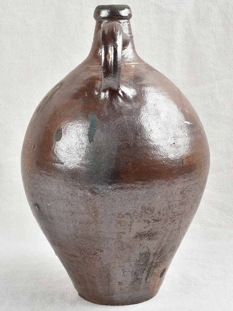 19th century French vinegar jug w/ brown glaze 13½" – Chez Pluie