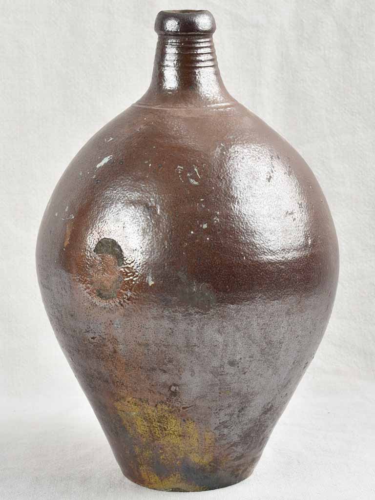 19th century French vinegar jug w/ brown glaze 13½" – Chez Pluie