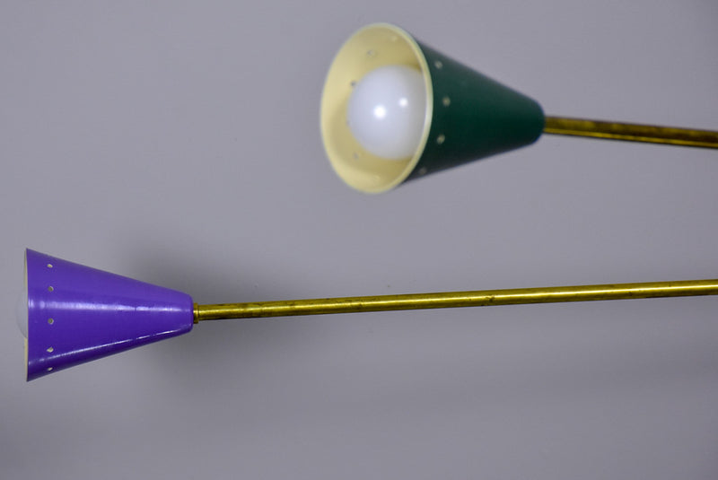 Very large multi-color Italian Sputnik ceiling light - Stilnovo re-edi ...