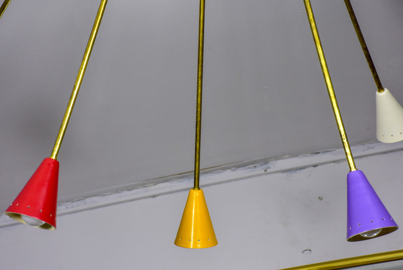 Very large multi-color Italian Sputnik ceiling light - Stilnovo re-edi ...