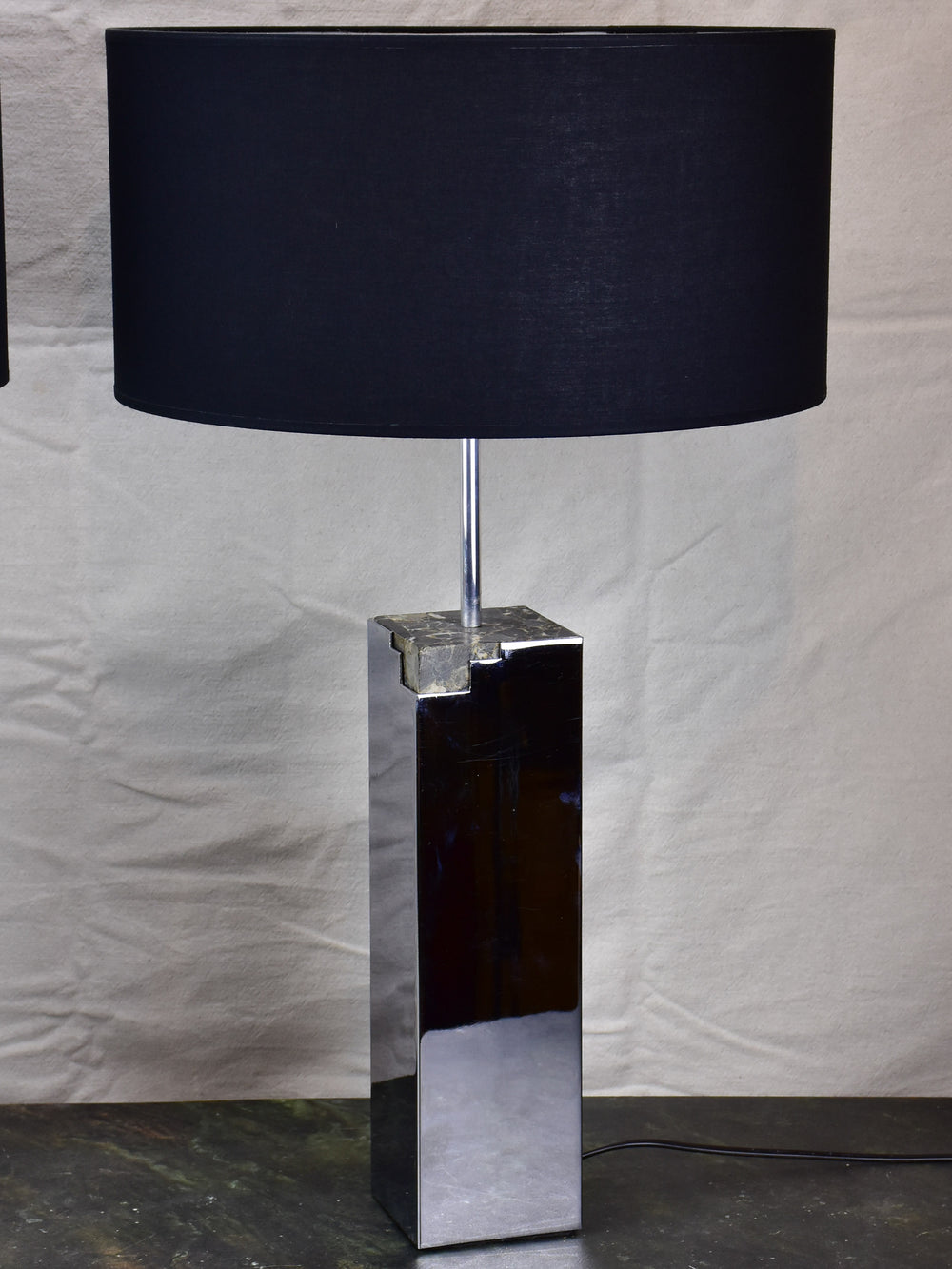 Pair of vintage lamps made with salvaged materials