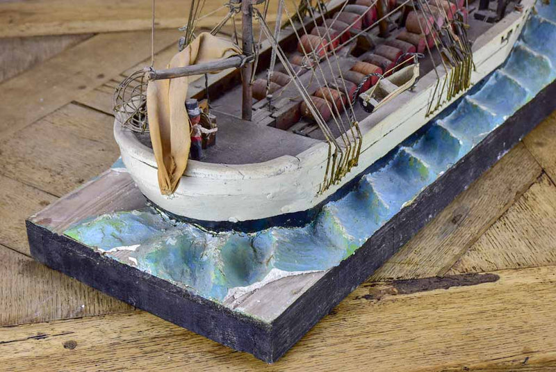 Antique French model boat, 'Vigilante' - ex voto – Chez Pluie