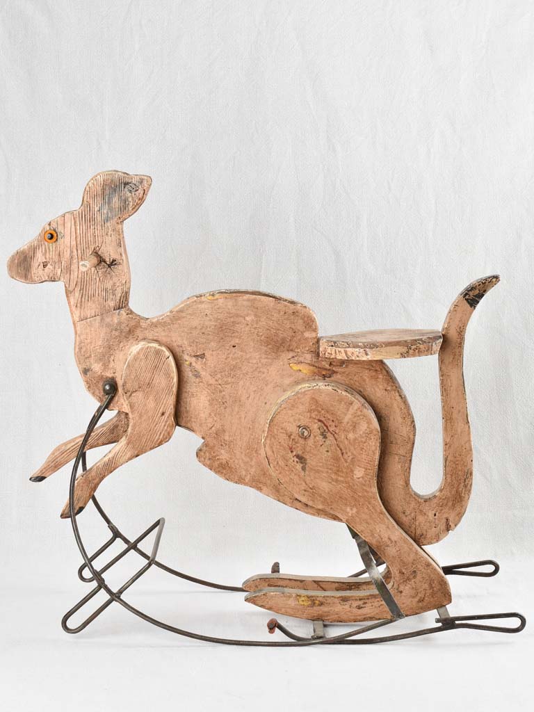 Vintage mechanical kangaroo toy - wooden – Chez Pluie