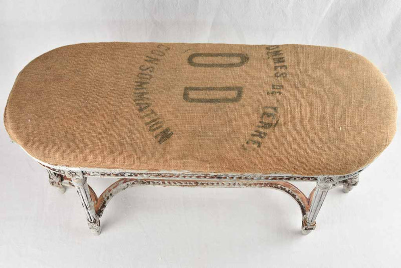 Louis XVI bench with sacking upholstery 39½" – Chez Pluie
