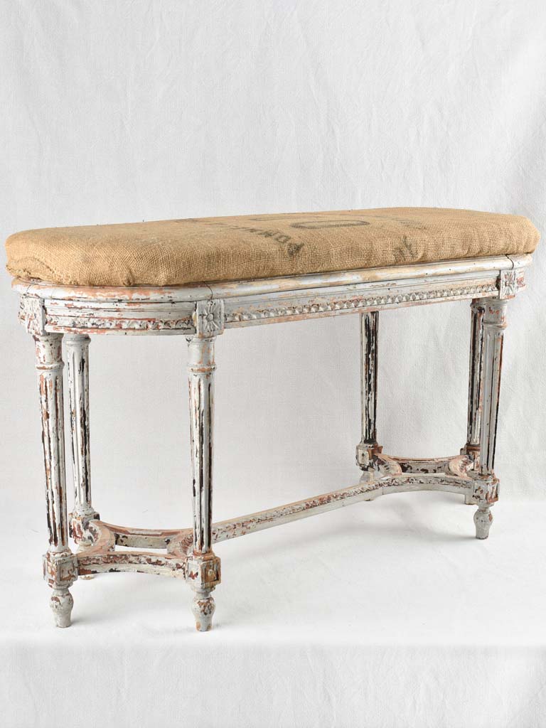 Louis XVI bench with sacking upholstery 39½" – Chez Pluie