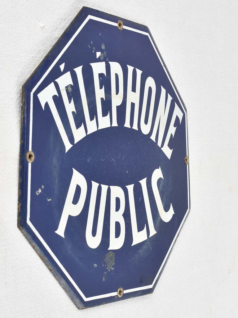 Vintage enamel sign - Telephone Public 11¾" – Chez Pluie