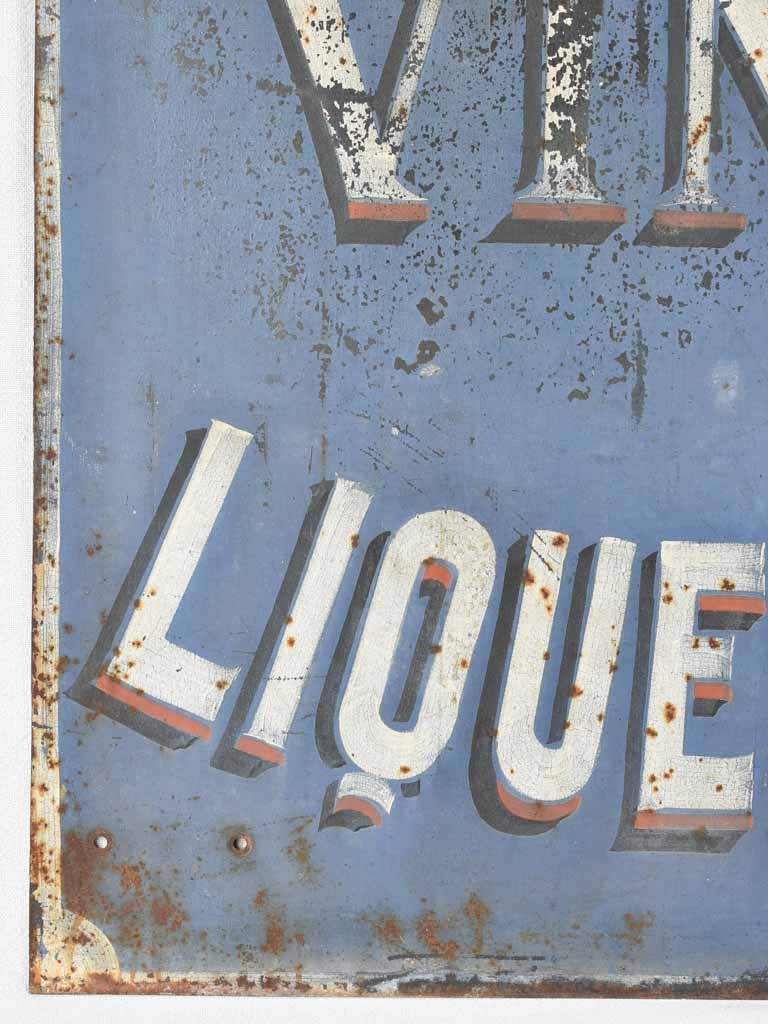 Large blue French shop sign - Épicerie Vins Liqueurs 40¼" x 27½" – Chez ...