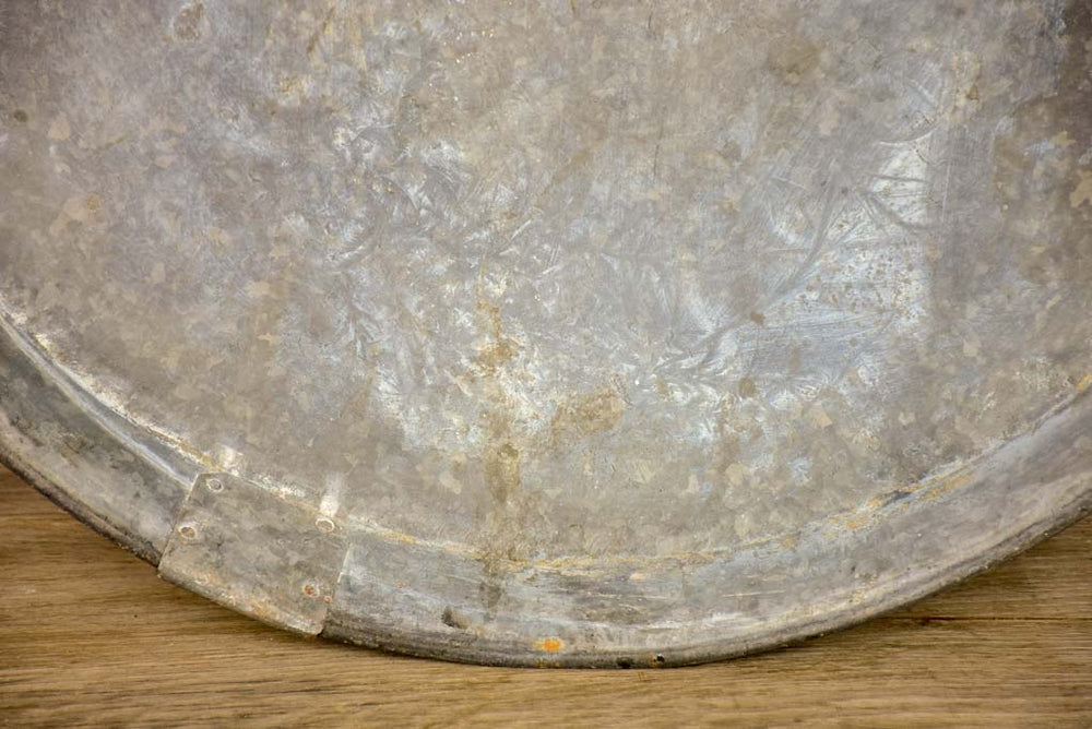 Six large antique French zinc dishes for resin