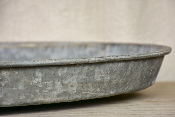 Six large antique French zinc dishes for resin