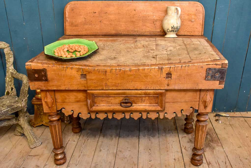 Large antique French butcher's block – Chez Pluie