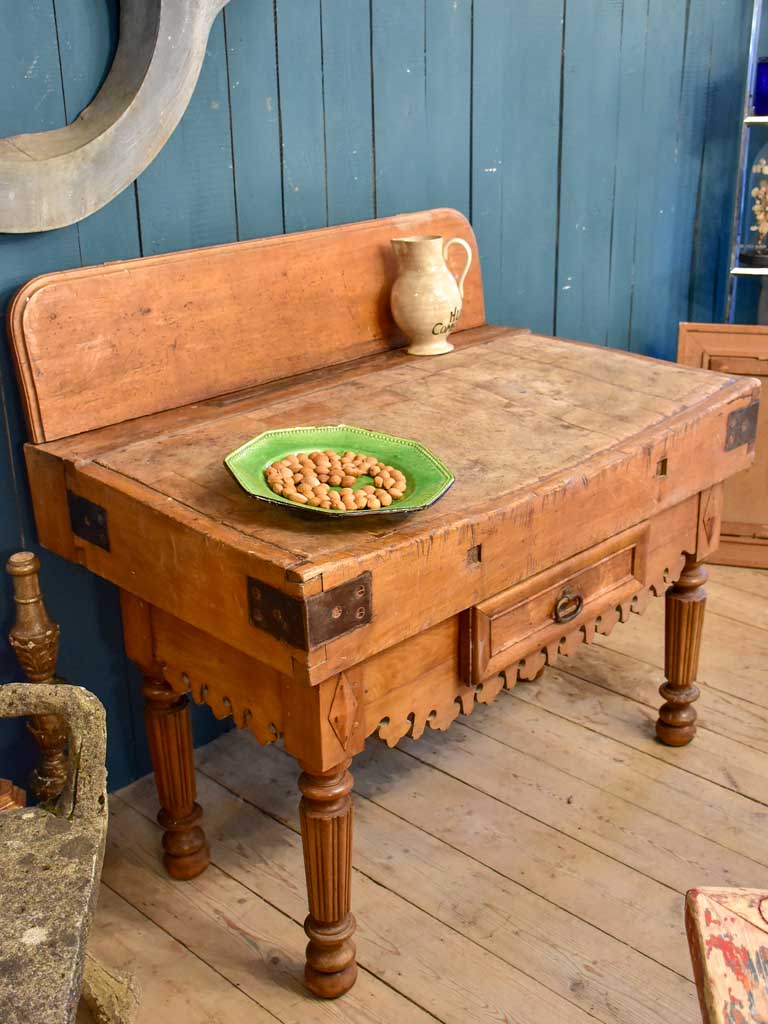 Large antique French butcher's block – Chez Pluie