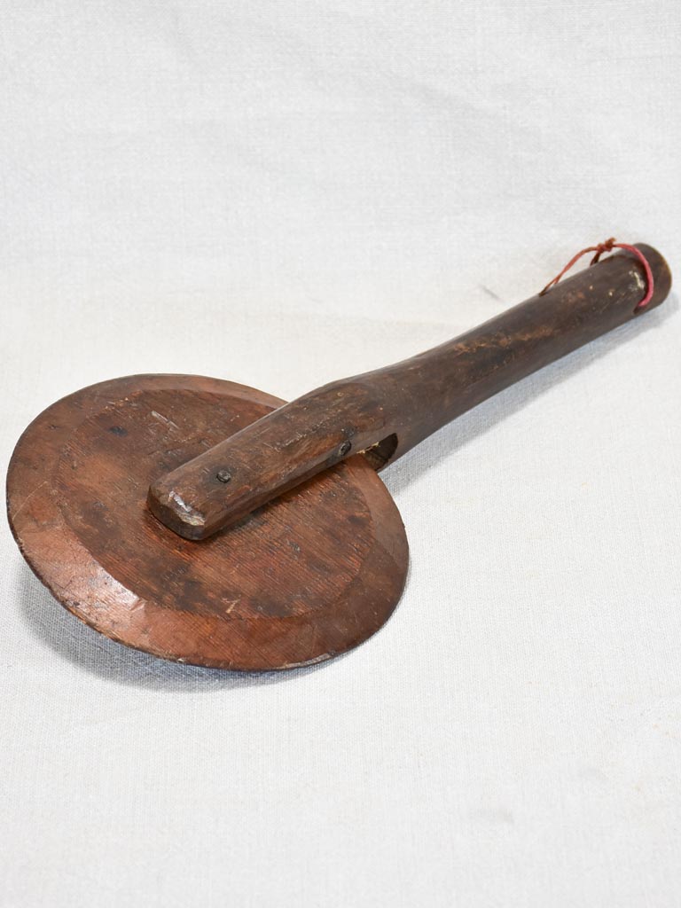 Antique French wooden measuring wheel late nineteenth / early twentiet