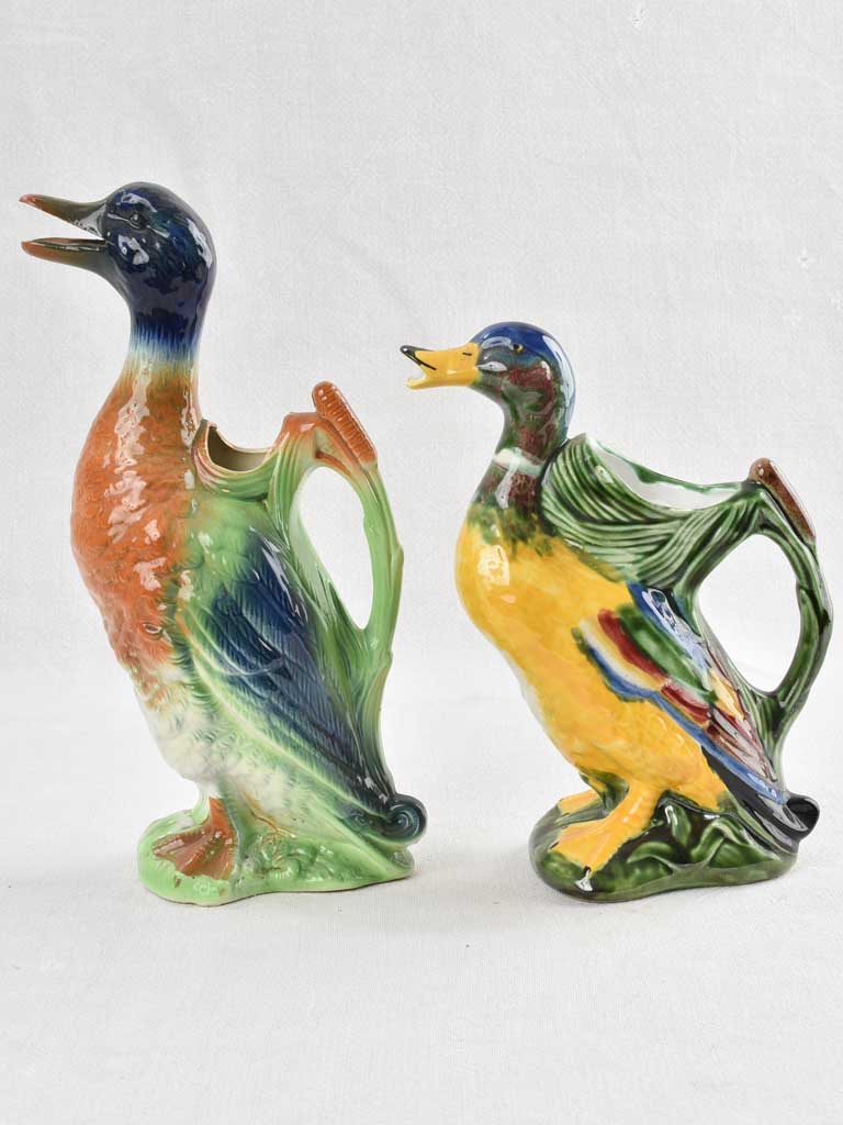 Pair of Barbotine duck water pitchers 13" – Chez Pluie
