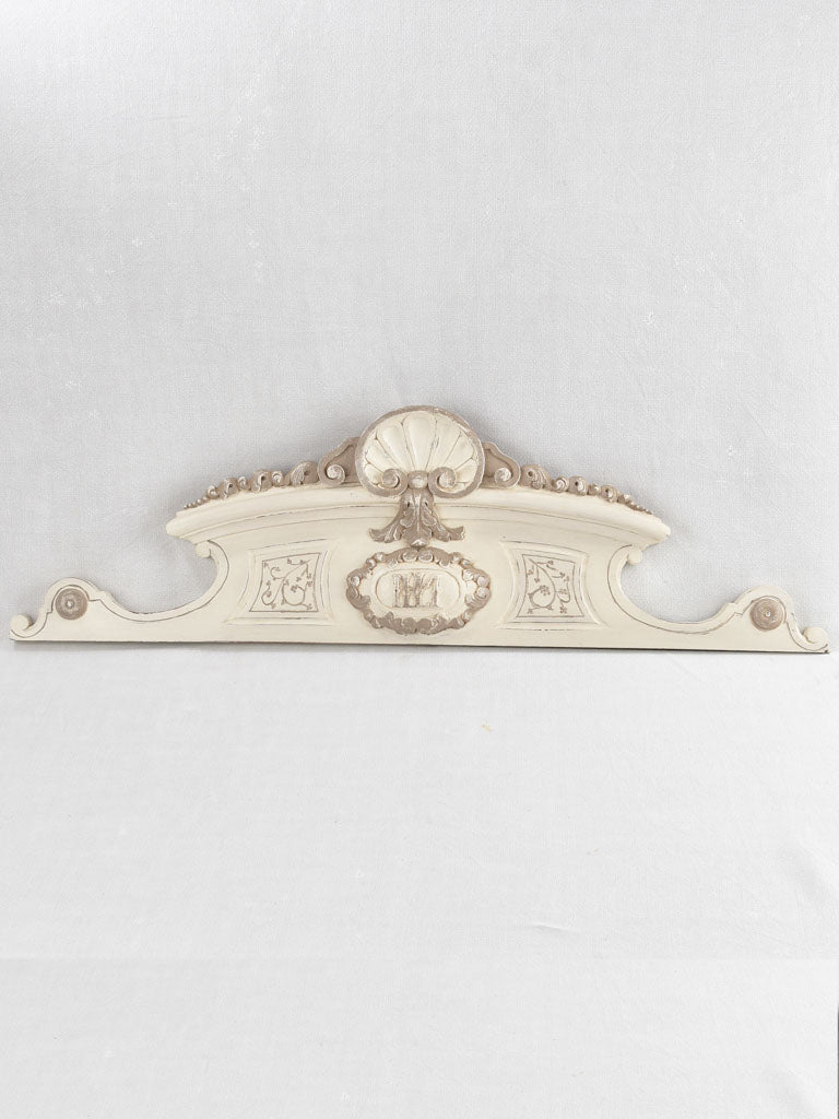 Napoleon III salvaged pediment w/ monogram 42¼"