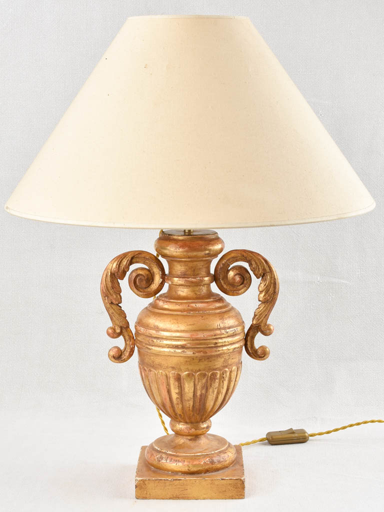 Vintage gilded table lamp 26"