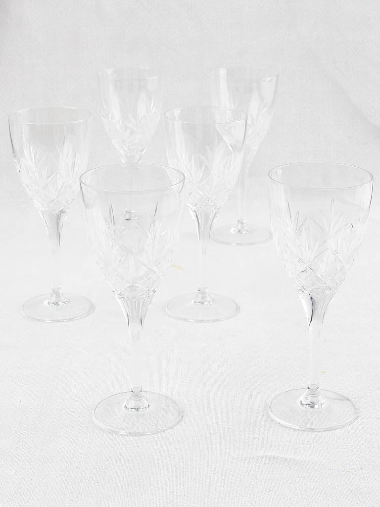 6 Crystal Wine Glasses Chez Pluie