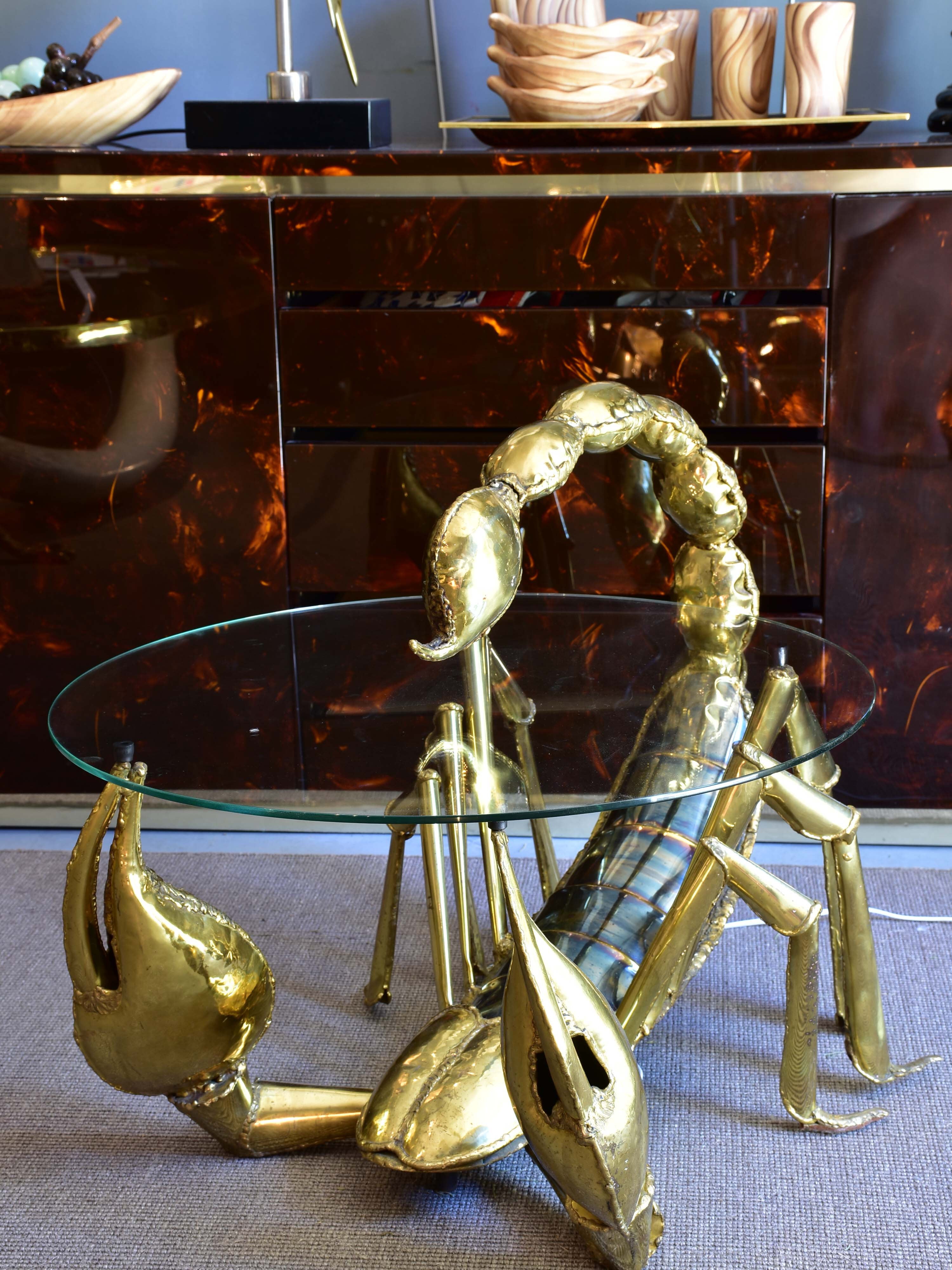 Duval Brasseur scorpion coffee table – signed – Chez Pluie