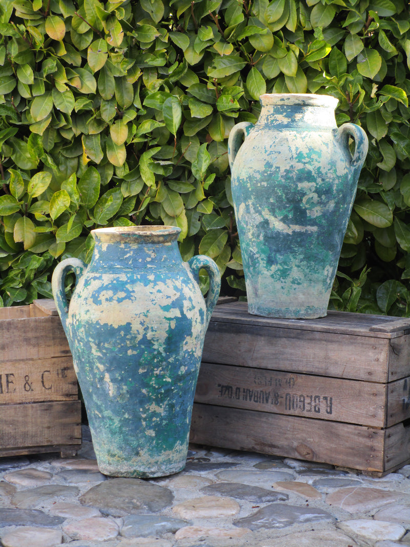 Pair of French amphora garden pots – Chez Pluie