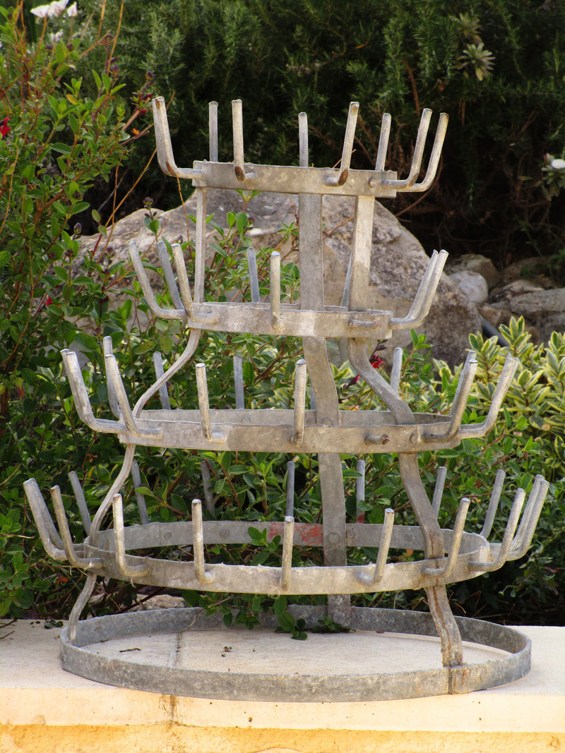 Galvanised bottle drying stand – Chez Pluie