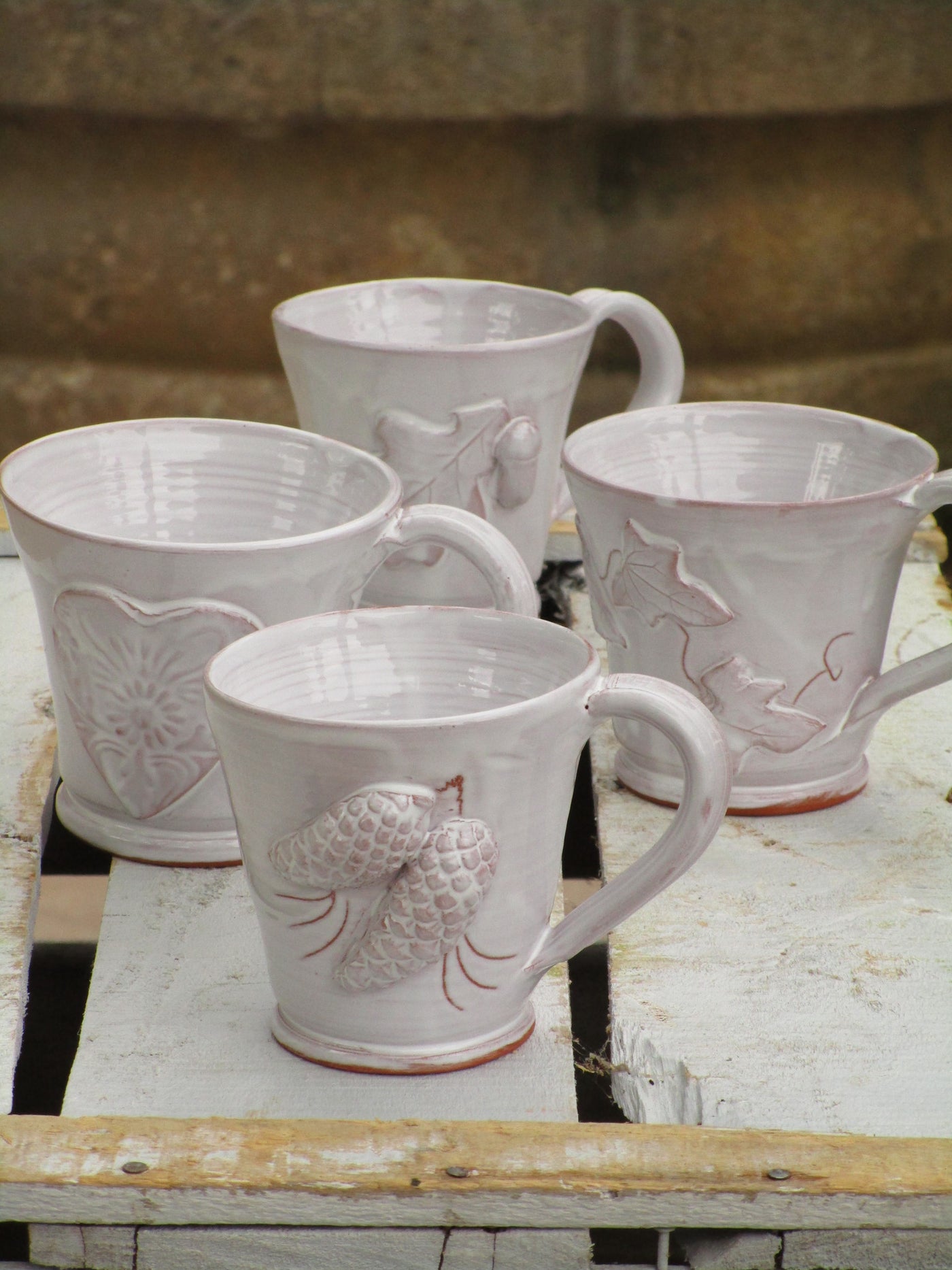 Set of four ceramic cups